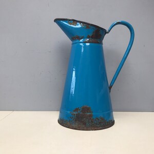 Vintage French Large Enamel Water Pitcher. Shabby Chic & Chippy ...