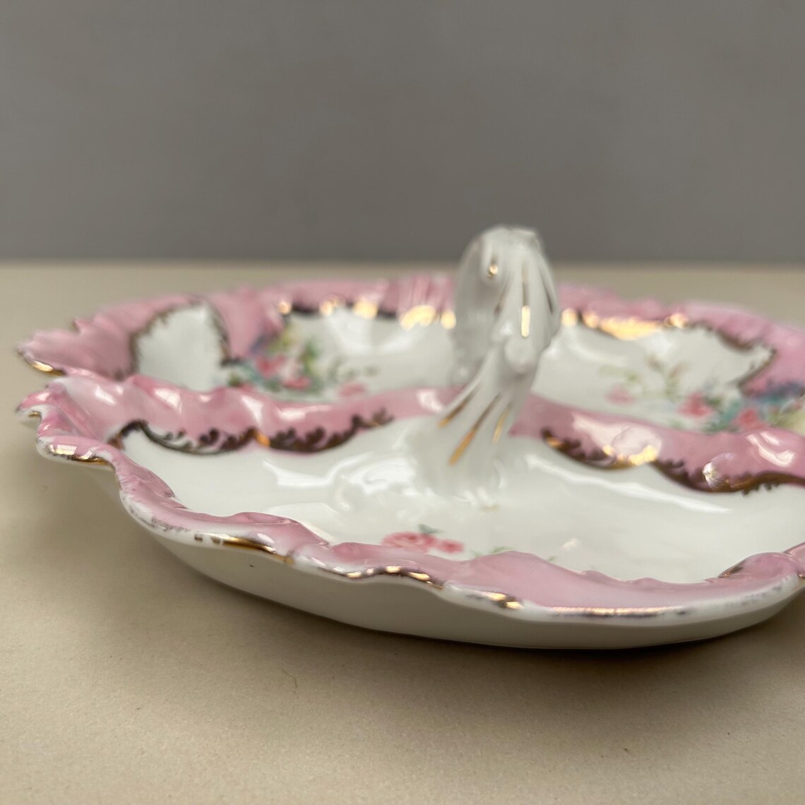 Antique Prov Saxe E.S Germany Serving Bowl White Porcelaine Flowers ...