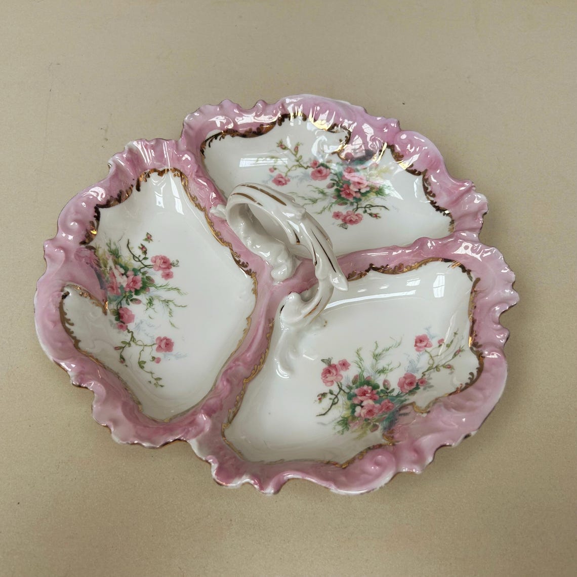 Antique Prov Saxe E.S Germany Serving Bowl White Porcelaine Flowers ...
