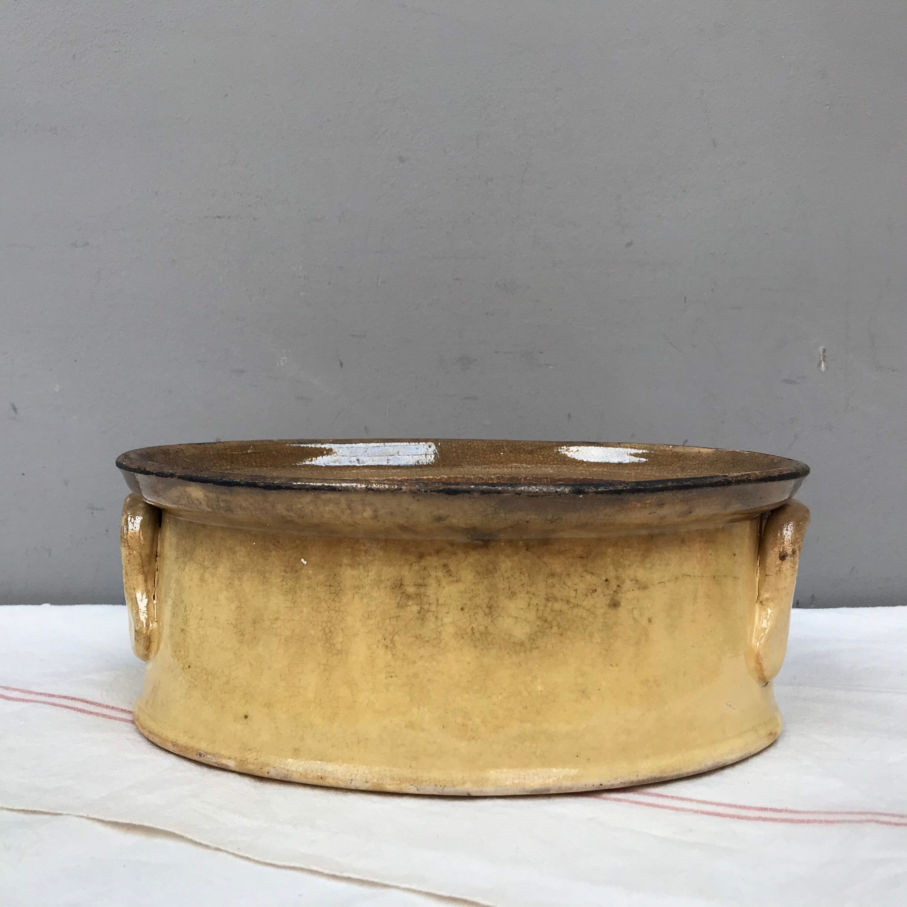 Unique Large Oval Antique French Stoneware cooking pot. | Etsy