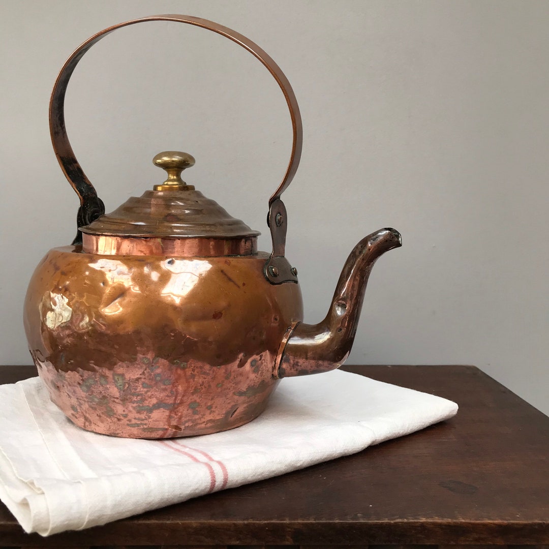 Antique French Copper Kettle – Shabby Chic Teapot, Decorative Use Only ...