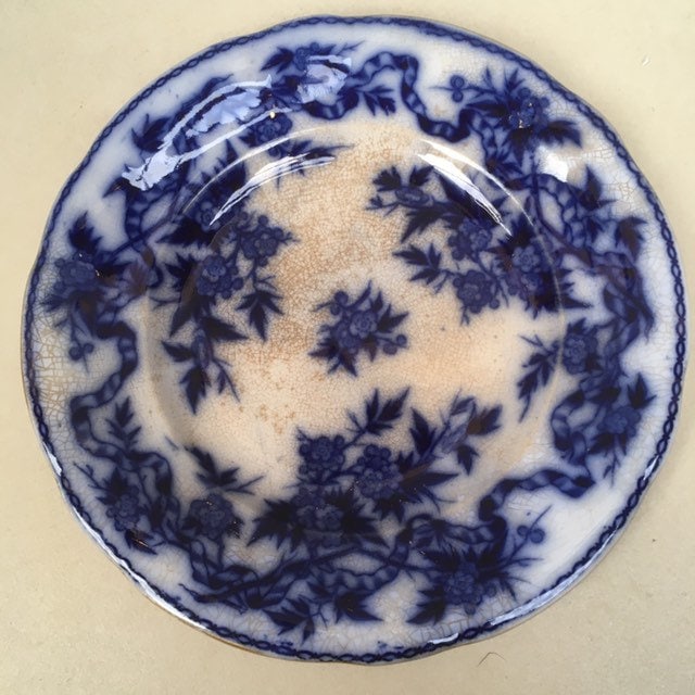 Set of 4 Antique U & C Epine Blue Flow Ware Desert plates | Etsy