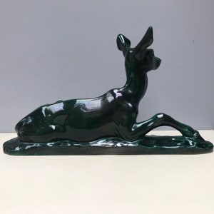 S R Bonome Paris Large Ceramic Resting Deer Sculpture. - Etsy