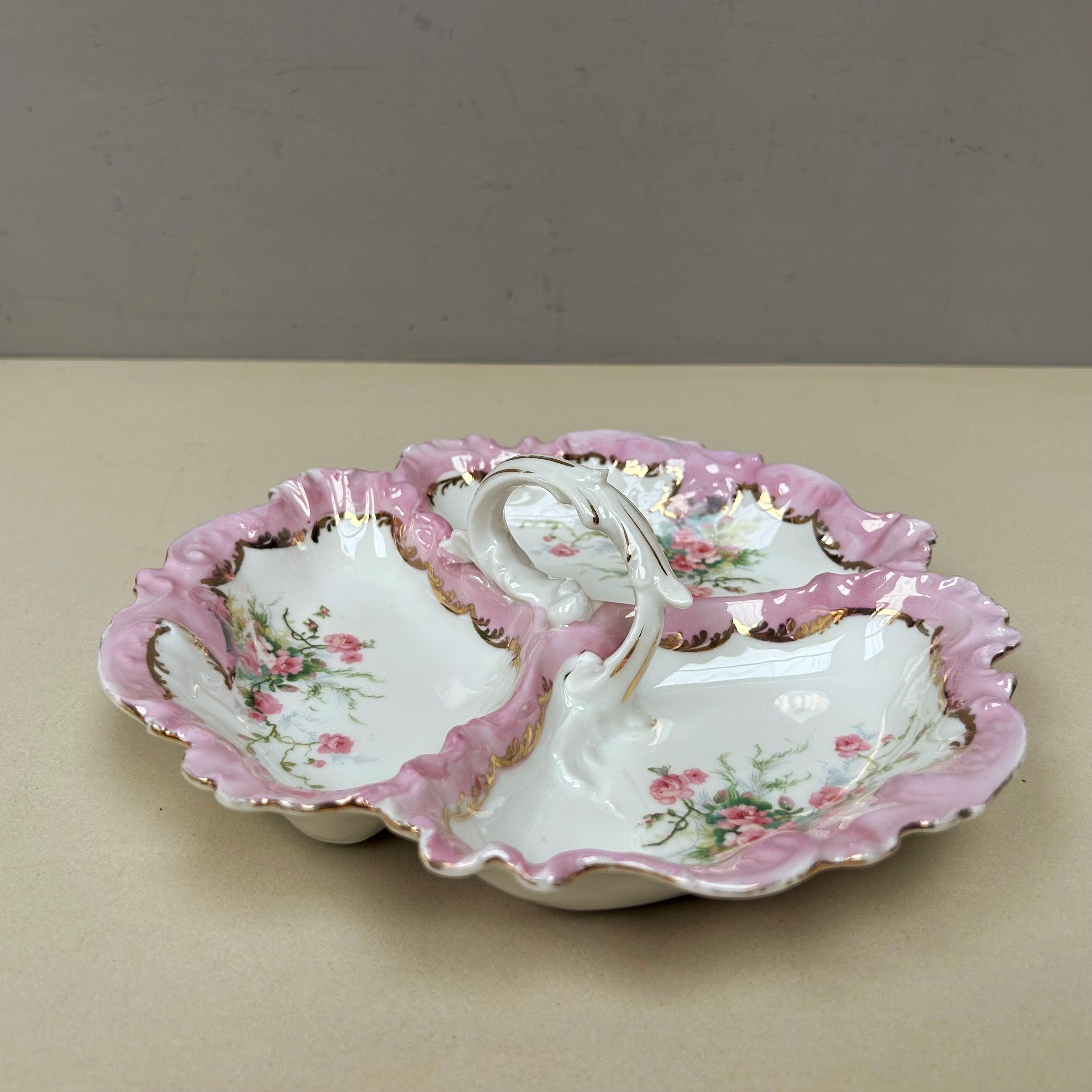 Antique Prov Saxe E.S Germany Serving Bowl White Porcelaine Flowers ...