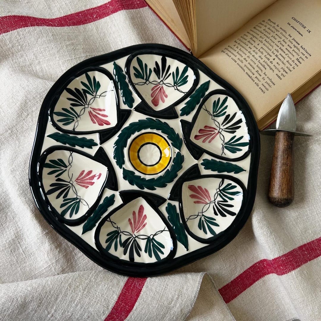 St Jean De Bretagne! Stunning Vintage French Oyster Clam Scallop Plate ...