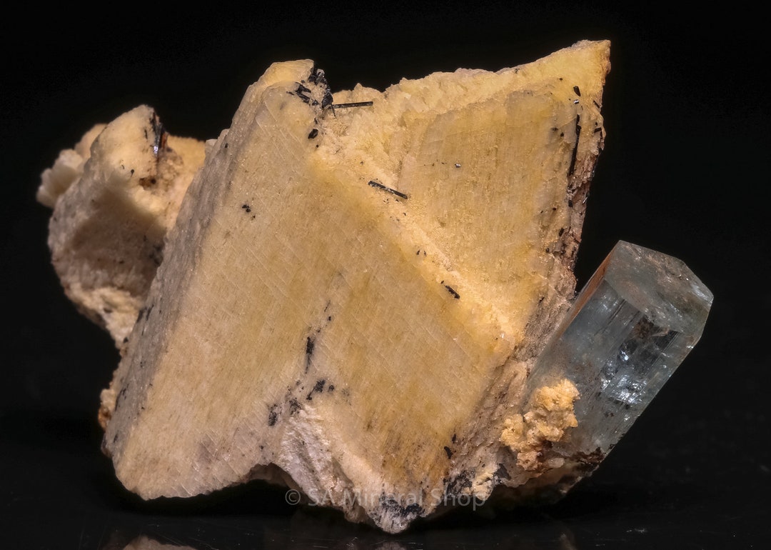 Aquamarine on Feldspar Miniature, Erongo Mnt Region, Namibia - Etsy