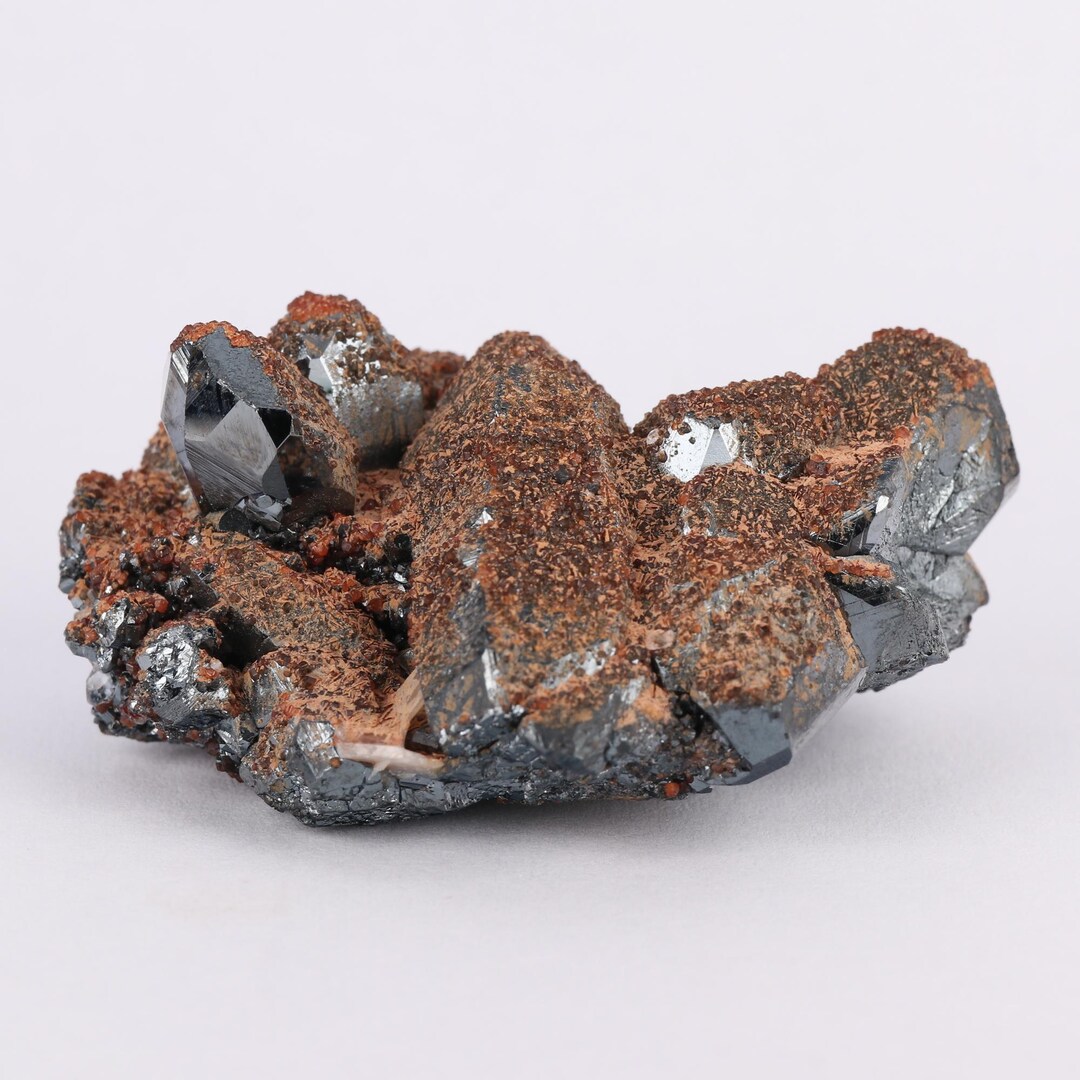 Calcite on Andradite on Hematite, N'chwaning II Mine, Kalahari ...