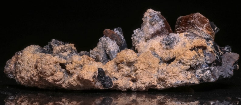 Hyalite Schorl and Goethite Psm After Siderite Cluster | Etsy
