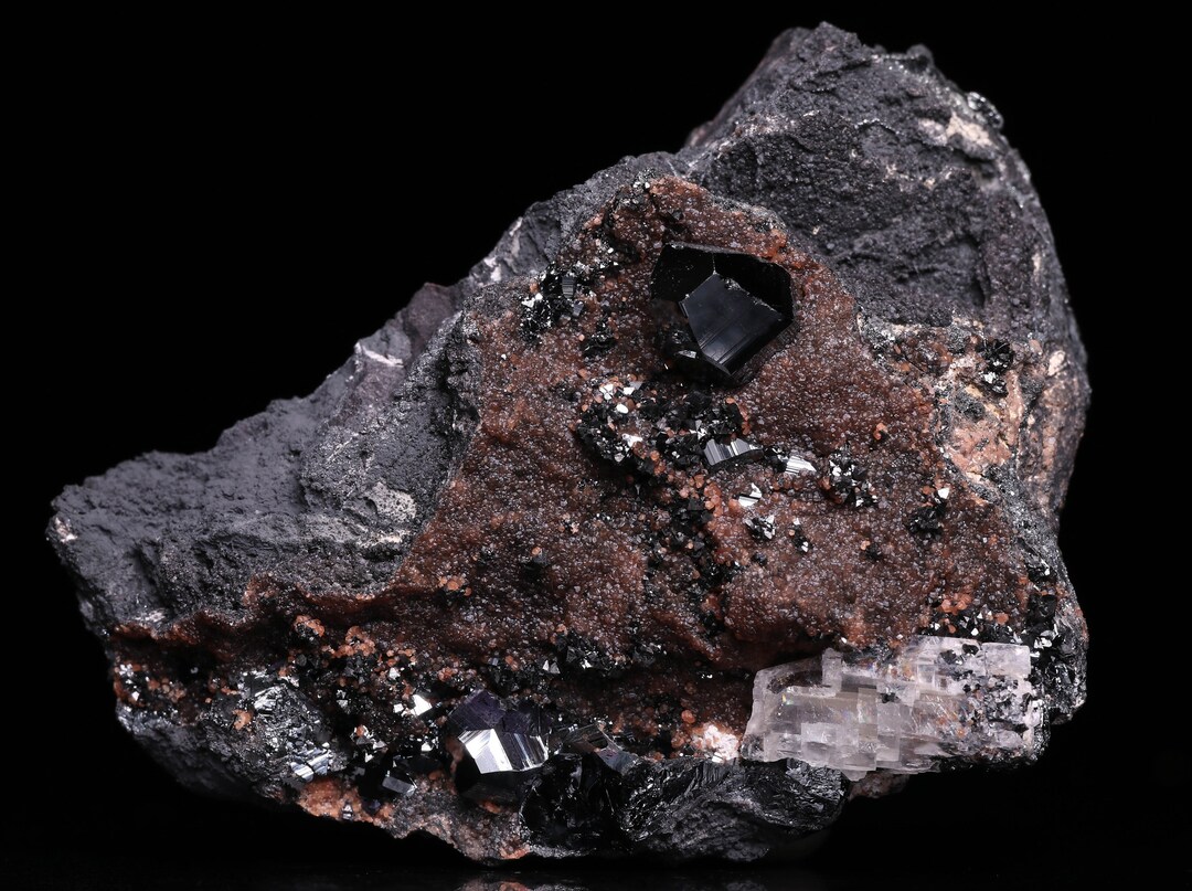 Hematite, Hausmannite, Andradite on Matrix, N'chwaning II, Northern ...