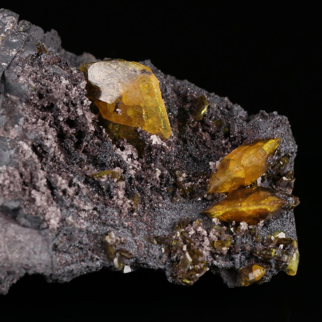 Sturmanite, Calcite on Matrix, N'chwaning II, Kalahari Manganese Field ...