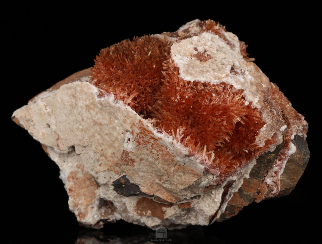 Calcite & Inesite on Matrix, N'chwaning II, Kalahari Manganese Field ...