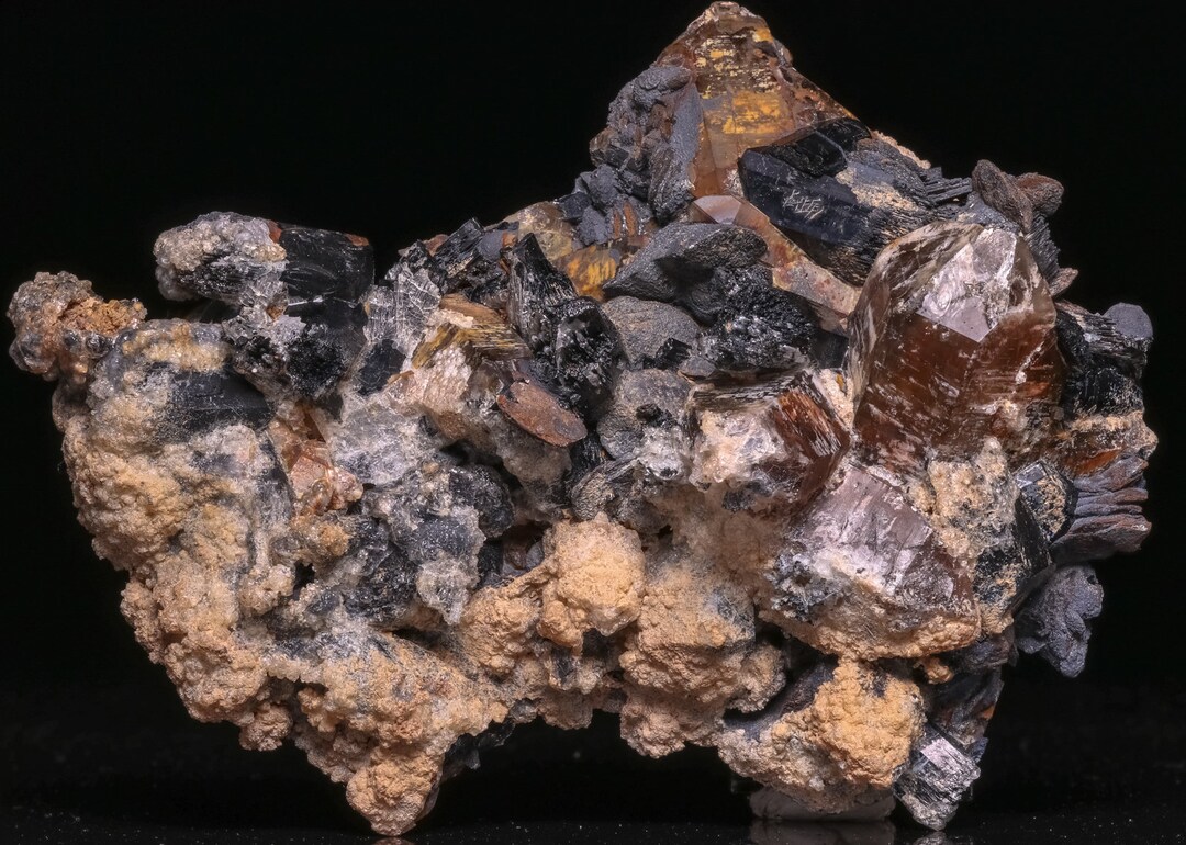 Hyalite, Schorl and Goethite Psm After Siderite Cluster, Erongo Mnt ...