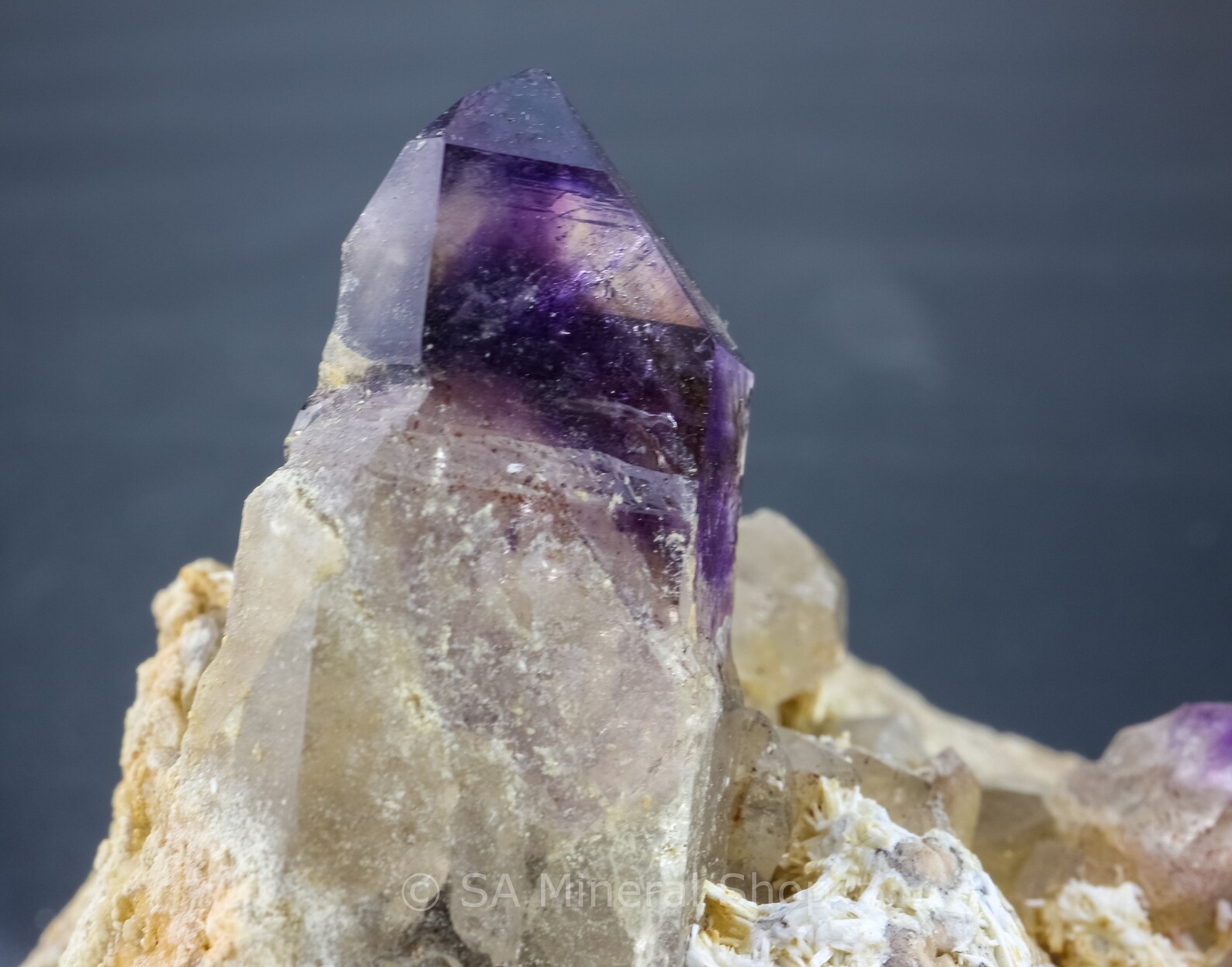Laumontite and Amethyst Included Quartz on Matrix, Gobobosebberge Mnt ...