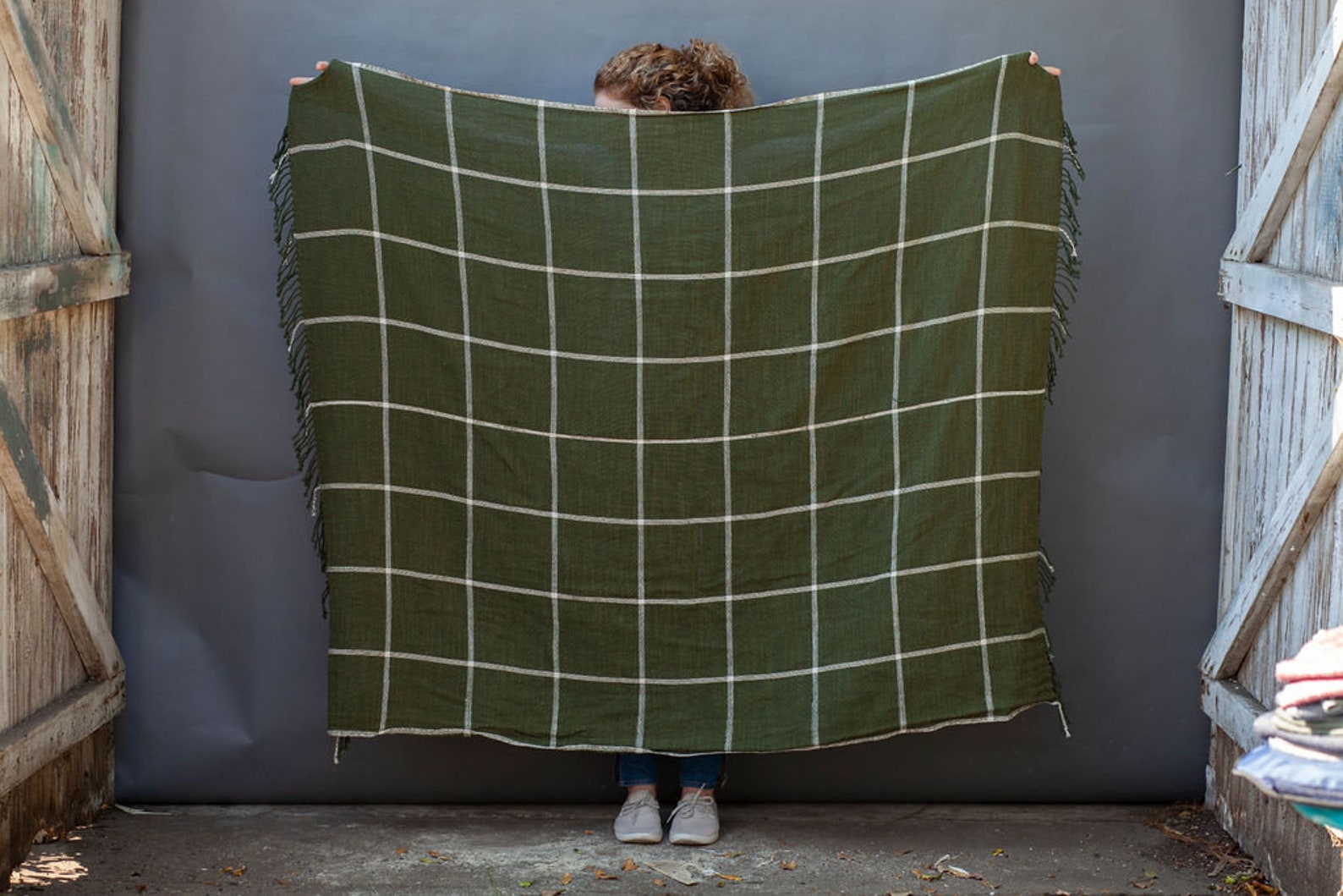 Handwoven Windowpane Throw Blanket - Etsy