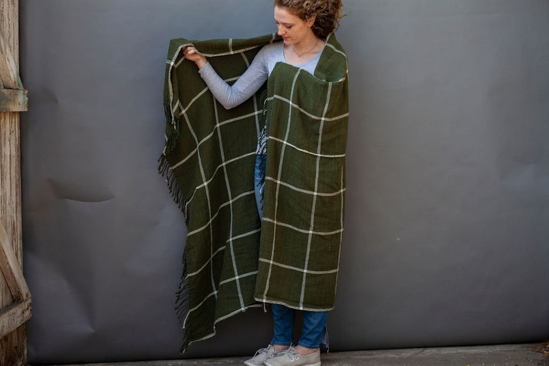 Handwoven Windowpane Throw Blanket - Etsy