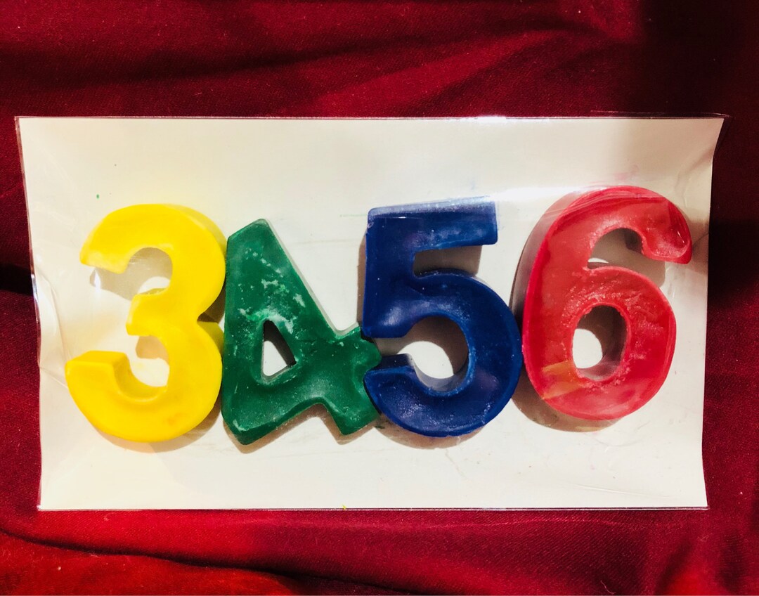 Handmade Numbered Crayons, (custom Number Party Favors, Classroom Gifts ...