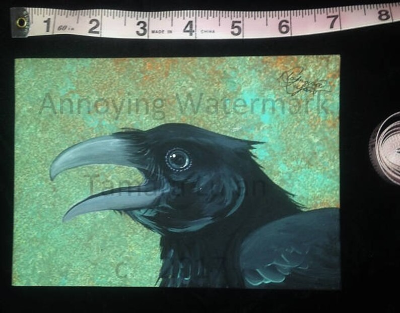 Crow Study With Rust & Teal / Created by Tamara Lujan / Acrylic ...