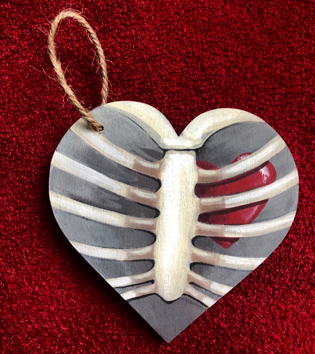 Ribcage Heart Ornament - Etsy