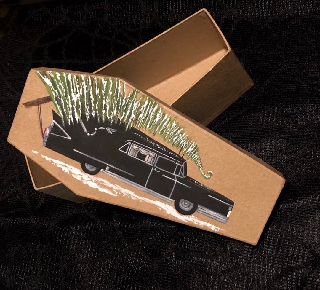 Hearse Carrying Tree Painted on 8” Coffin Box - Etsy