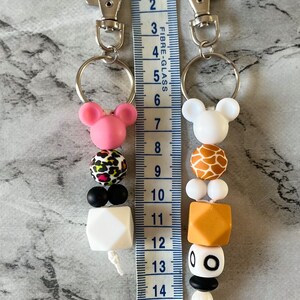 CUTE MOUSE KEYRING Silicone Bead Keyring, Bag Keyring, Book Bag Keyring ...