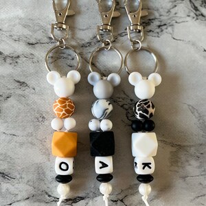 CUTE MOUSE KEYRING Silicone Bead Keyring, Bag Keyring, Book Bag Keyring ...