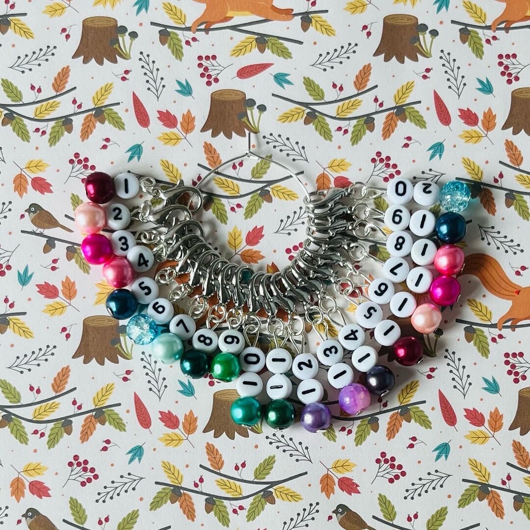 ROW COUNTER Markers- Bead Stitch Markers -stitch Markers for Crochet ...