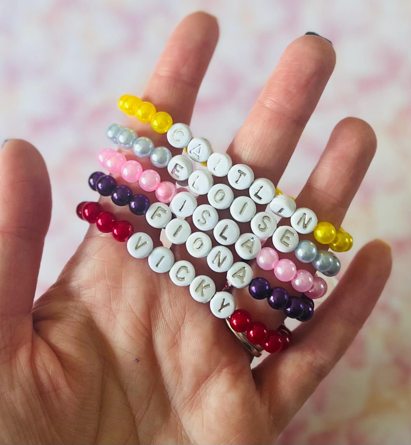 PERSONALISED GIRLS BRACELETS, Kids Beaded Bracelets, Custom Bracelets ...
