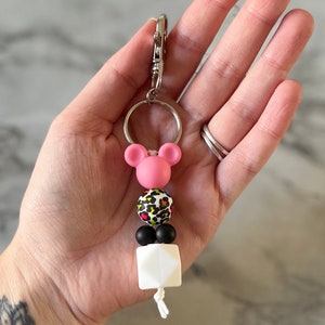 CUTE MOUSE KEYRING Silicone Bead Keyring, Bag Keyring, Book Bag Keyring ...