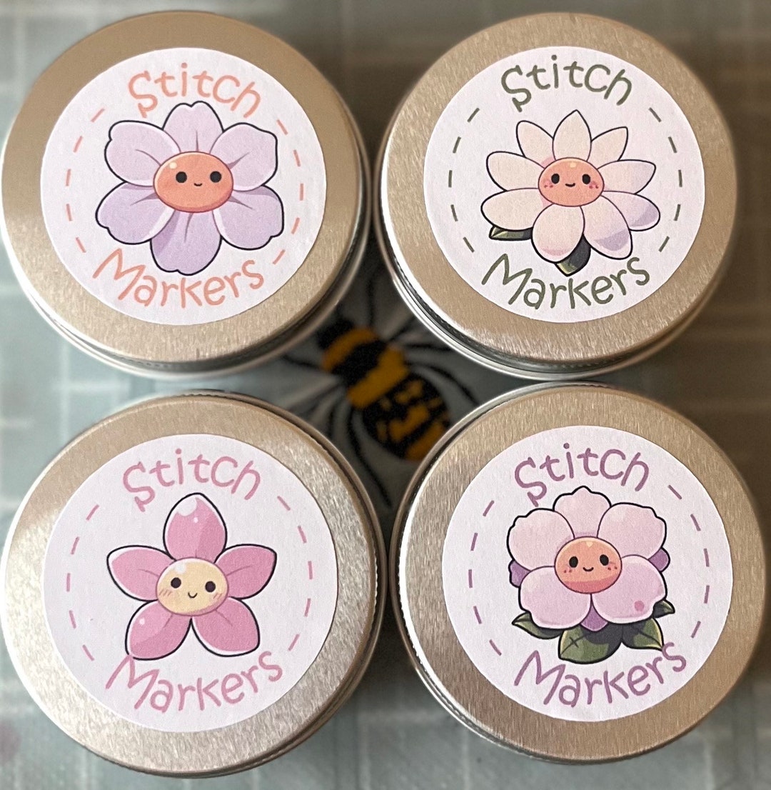 FLOWER PLANT Stitch Marker Storage Tin for Crochet & Knitting Stitch ...