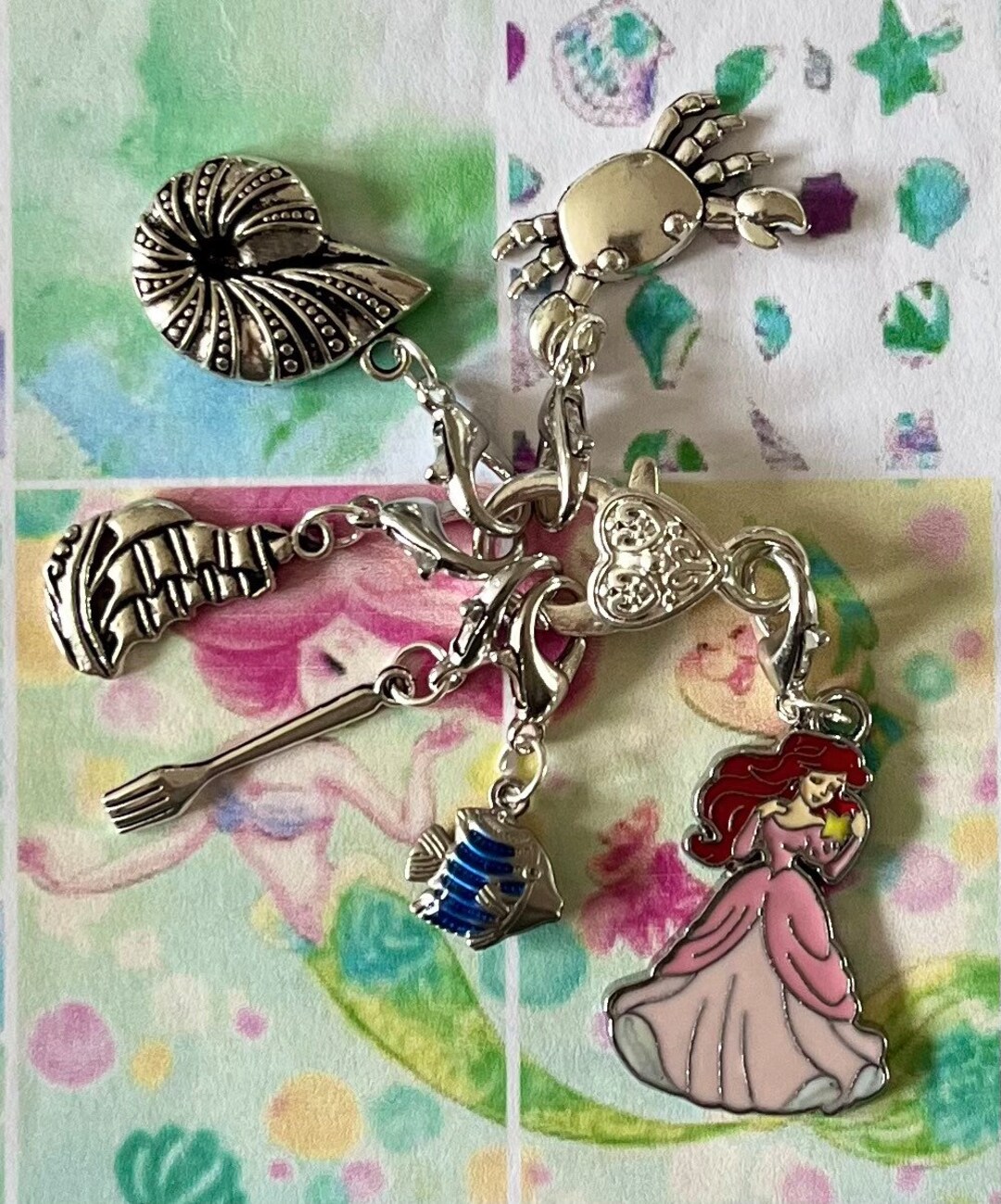 MERMAID PRINCESS Charm Stitch Markers, Keyrings - Set of 6 - Etsy