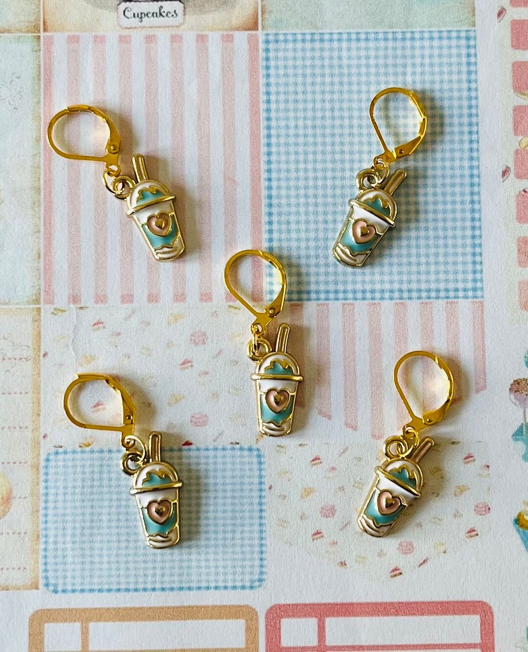 HEART MILKSHAKE Charm Stitch Marker, Keyring - Etsy