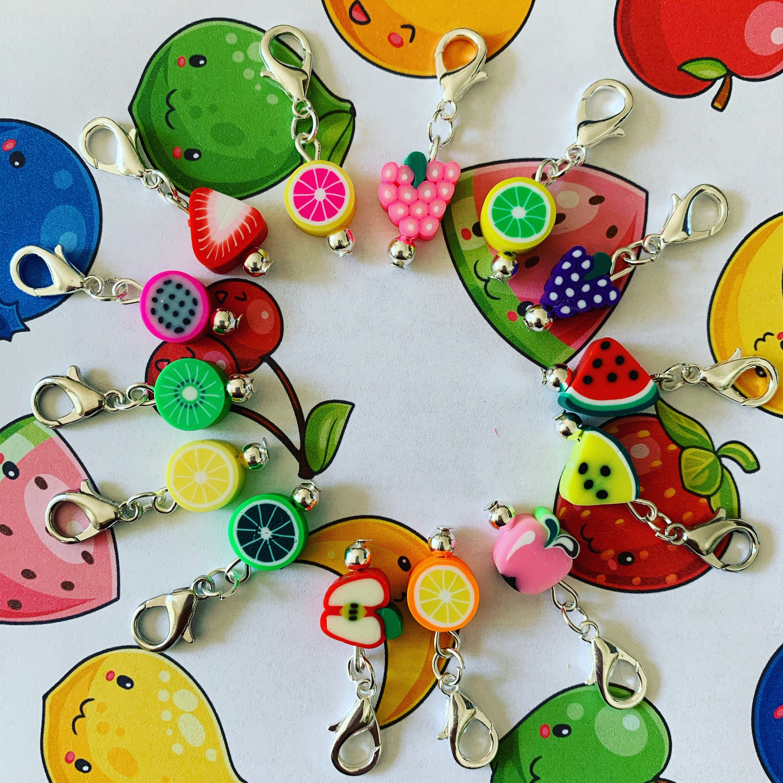 FRUIT SALAD Stitch Markers Keyrings for Crochet & Knitting | Etsy UK