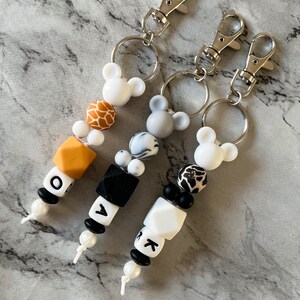 CUTE MOUSE KEYRING Silicone Bead Keyring, Bag Keyring, Book Bag Keyring ...