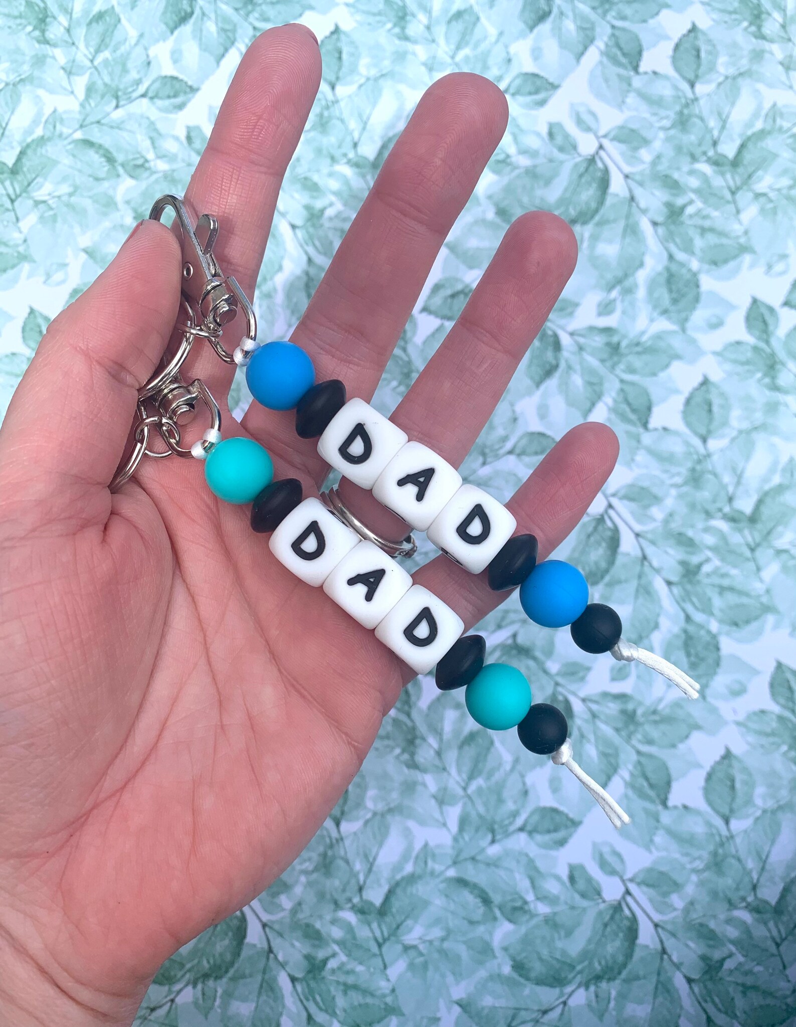 DAD, DADDY, MY Hero Silicone Bead Keyring. Great Present for Fathers ...