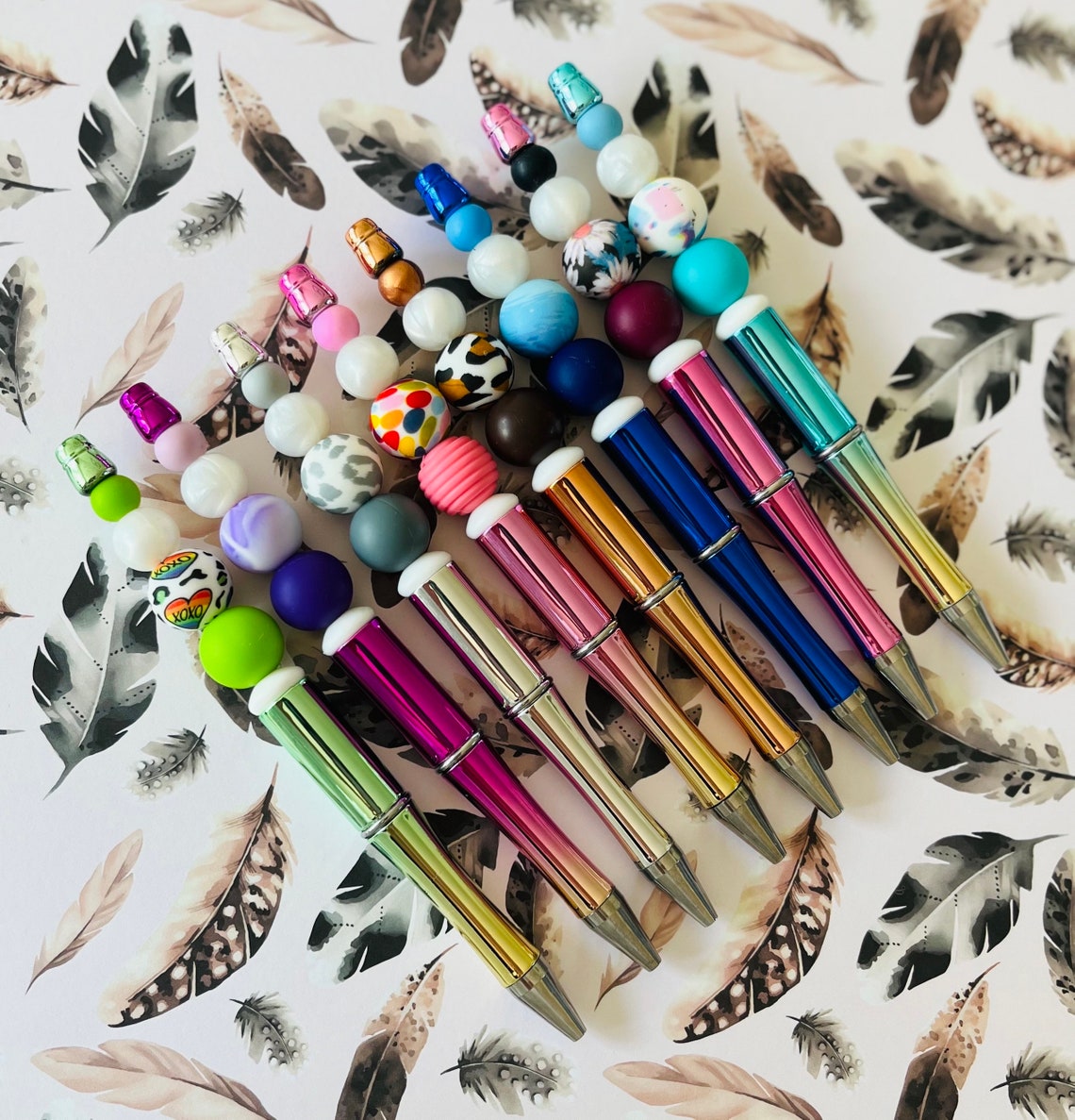 PRETTY BEAD PEN Silicone Bead Pen, Refillable Pen, Stationery Gift ...