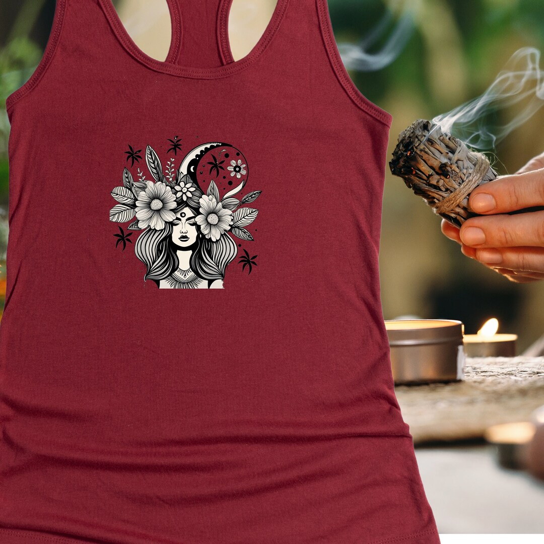 Costume Halloween Boho Woman Witch Shirt, Boho Flower Theme Yoga and ...