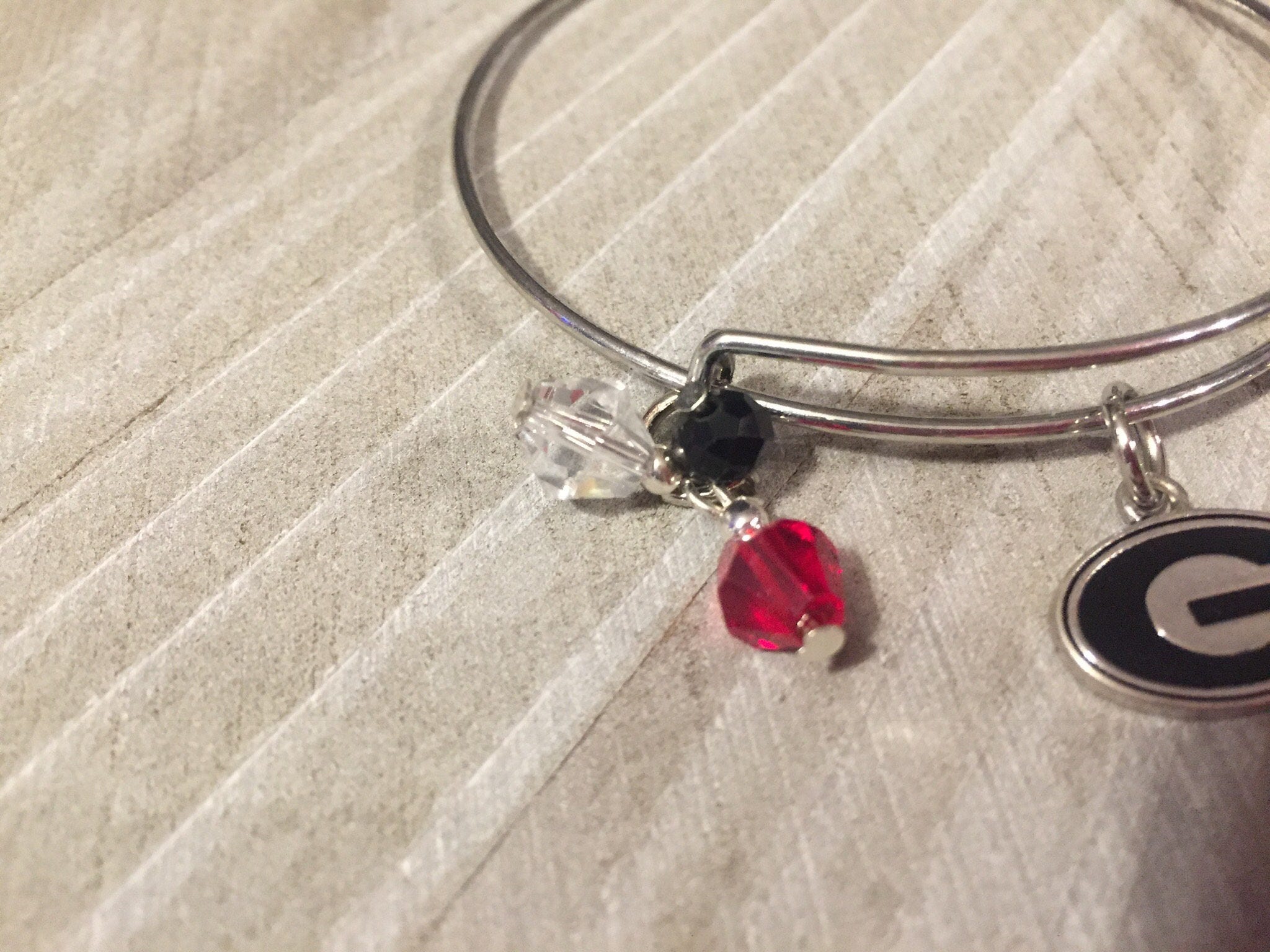 Pulsera de pulsera de plata tema Georgia Bulldog con - Etsy España