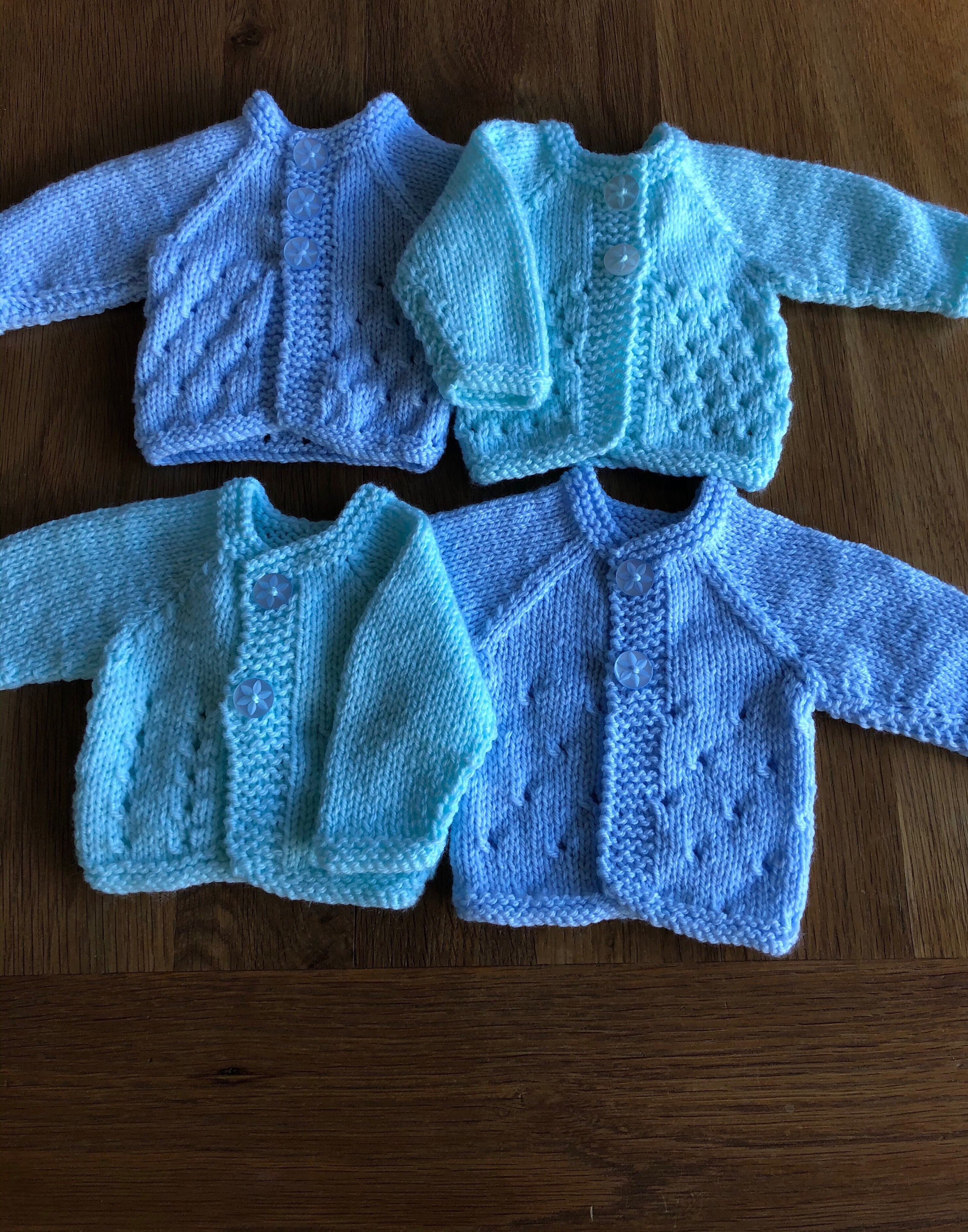 Premature Baby Cardigan for 3-4lb Baby. in Mint With 2 Blue Buttons. - Etsy
