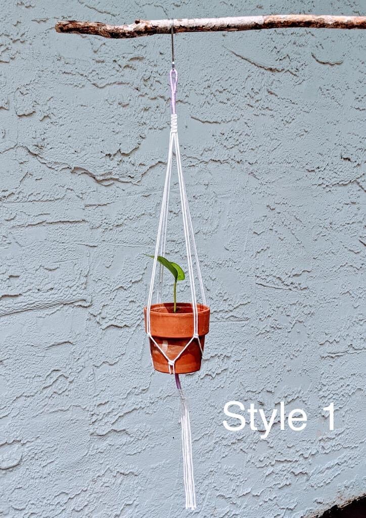 Minimalistic Thread Wrapped Plant Hanger Small Pot Handmade Indoor ...