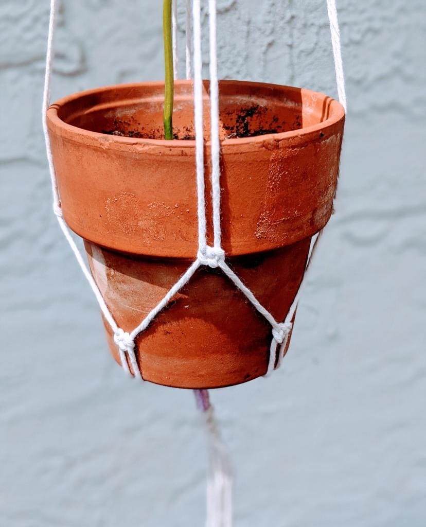 Minimalistic Thread Wrapped Plant Hanger Small Pot Handmade | Etsy