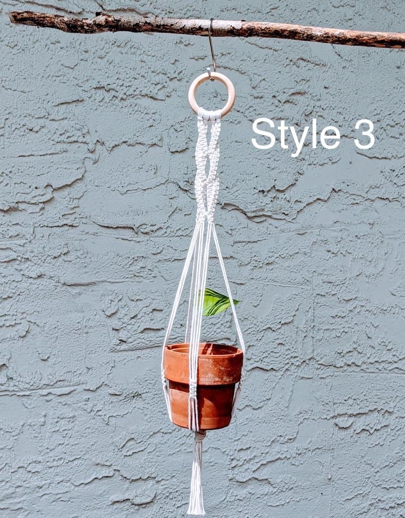 Intricate Bohemian Macrame Plant Hangers Handmade Small Pot Indoor ...