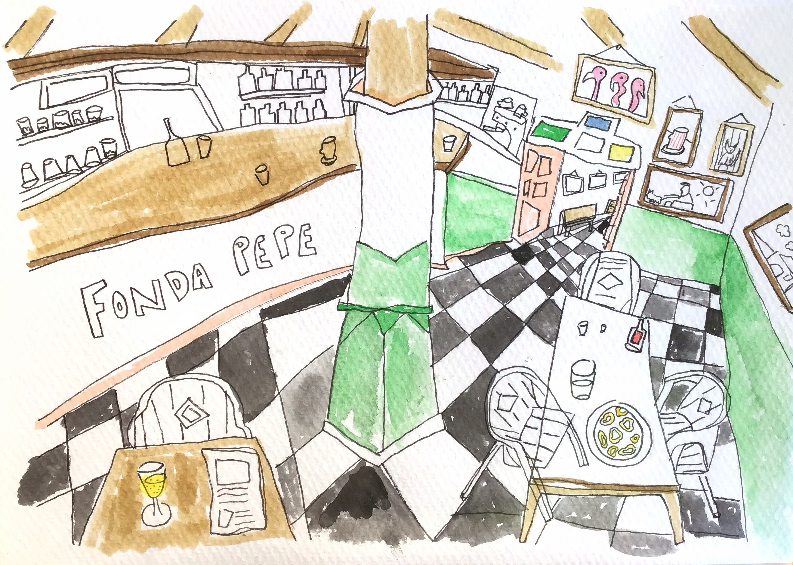 Bar Print Fonda Pepe Formentera Kitchen Wall Poster Vintage - Etsy