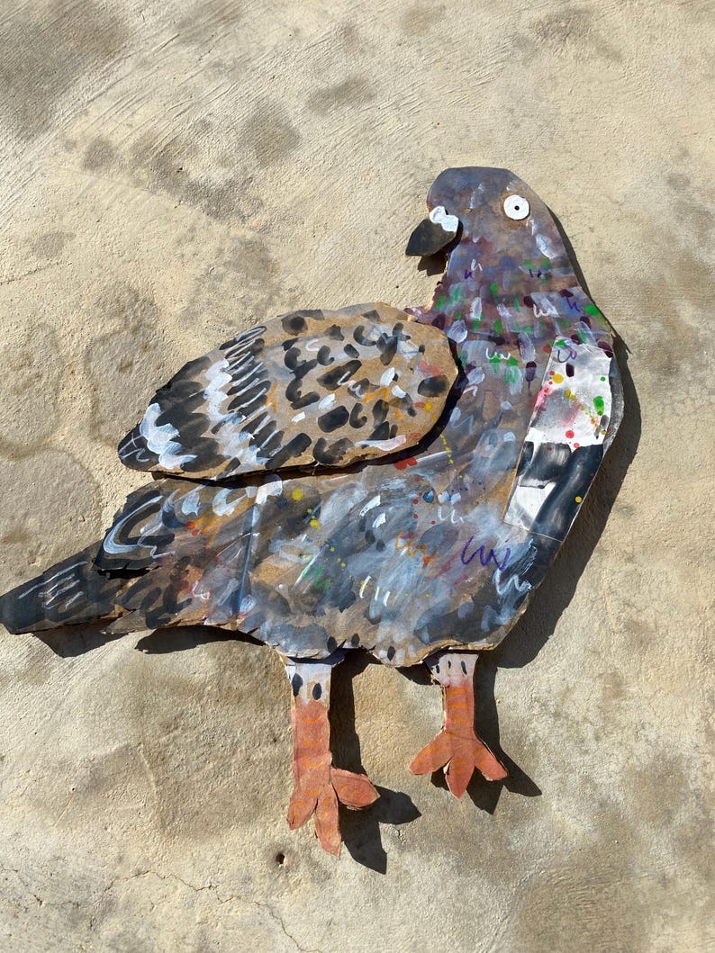 Cardboard Pigeon #30 | Pigeon Wall Art, Bird Art, Pigeon Art, Handmade ...