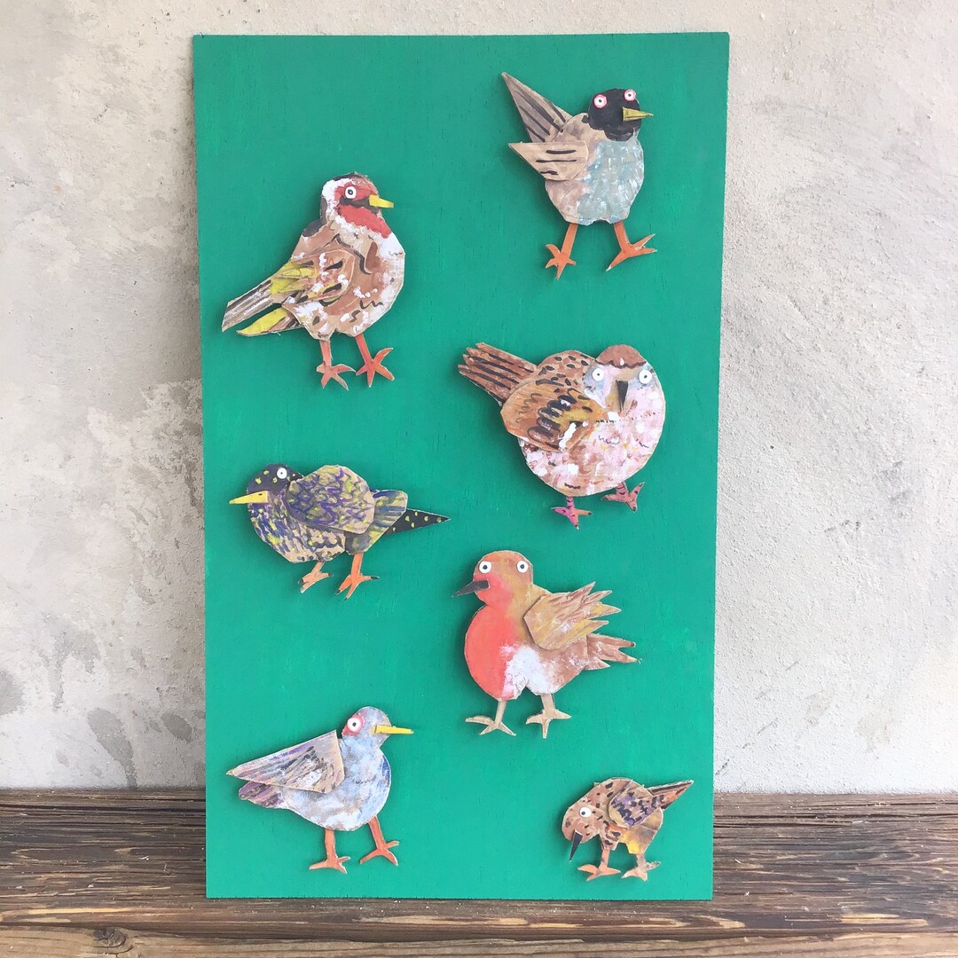 The Little Birds Cardboard Animal Watercolour Large Wall - Etsy