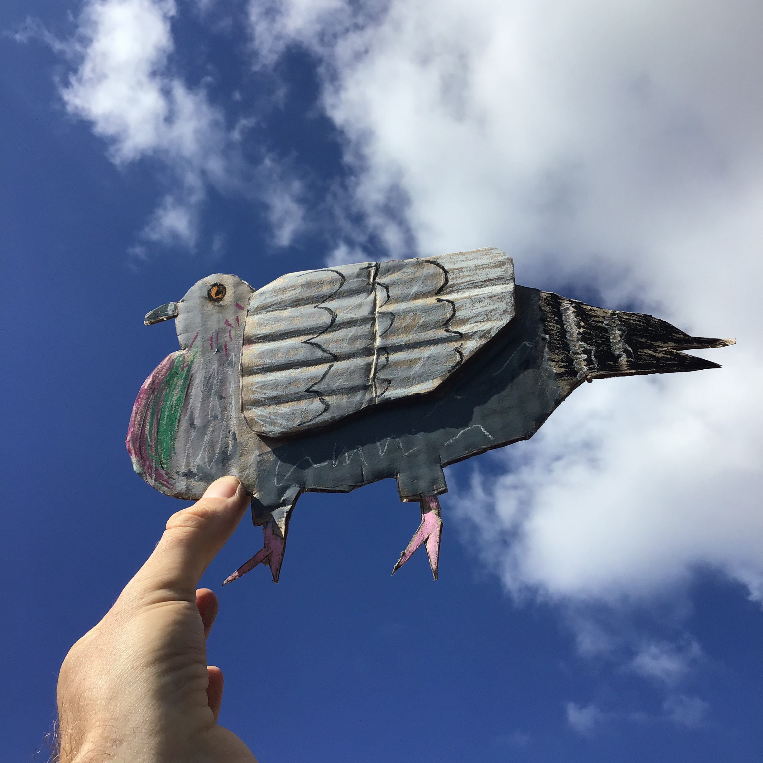 Handmade Cardboard Pigeon 1 Framed Recycled Wall Art, Bird Watercolour ...