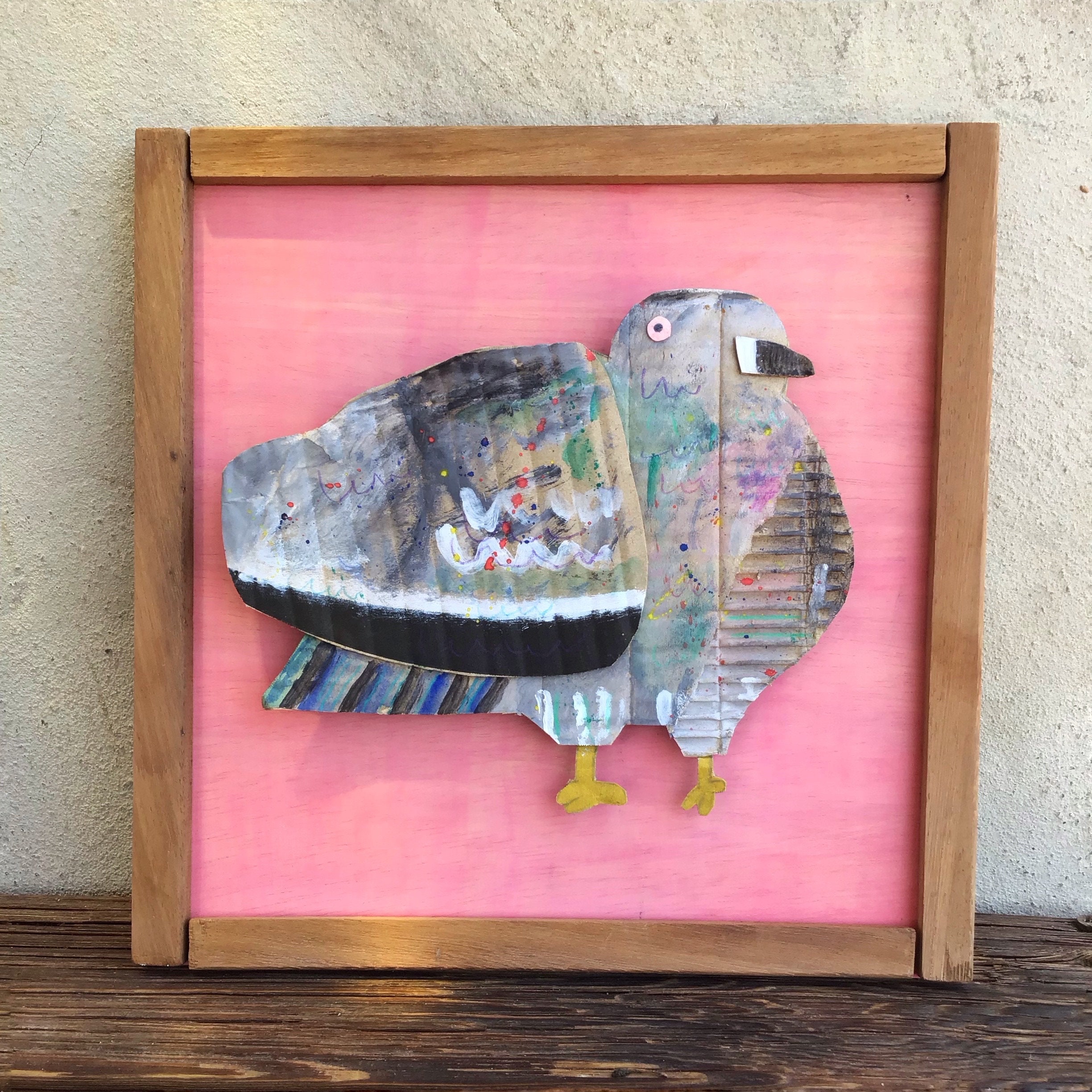 Handmade Cardboard Pigeon 15 Framed Recycled Wall Art - Etsy