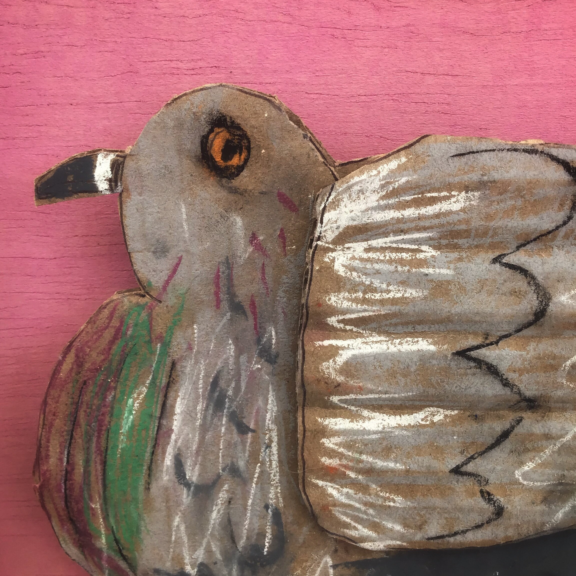 Handmade Cardboard Pigeon 1 Framed Recycled Wall Art, Bird Watercolour ...