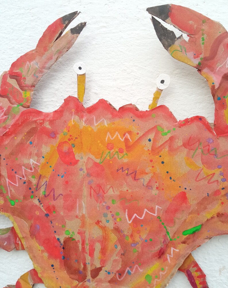 Mediterranean Crab 1 Handmade Red Crab From Recycled Cardboard Boxes ...