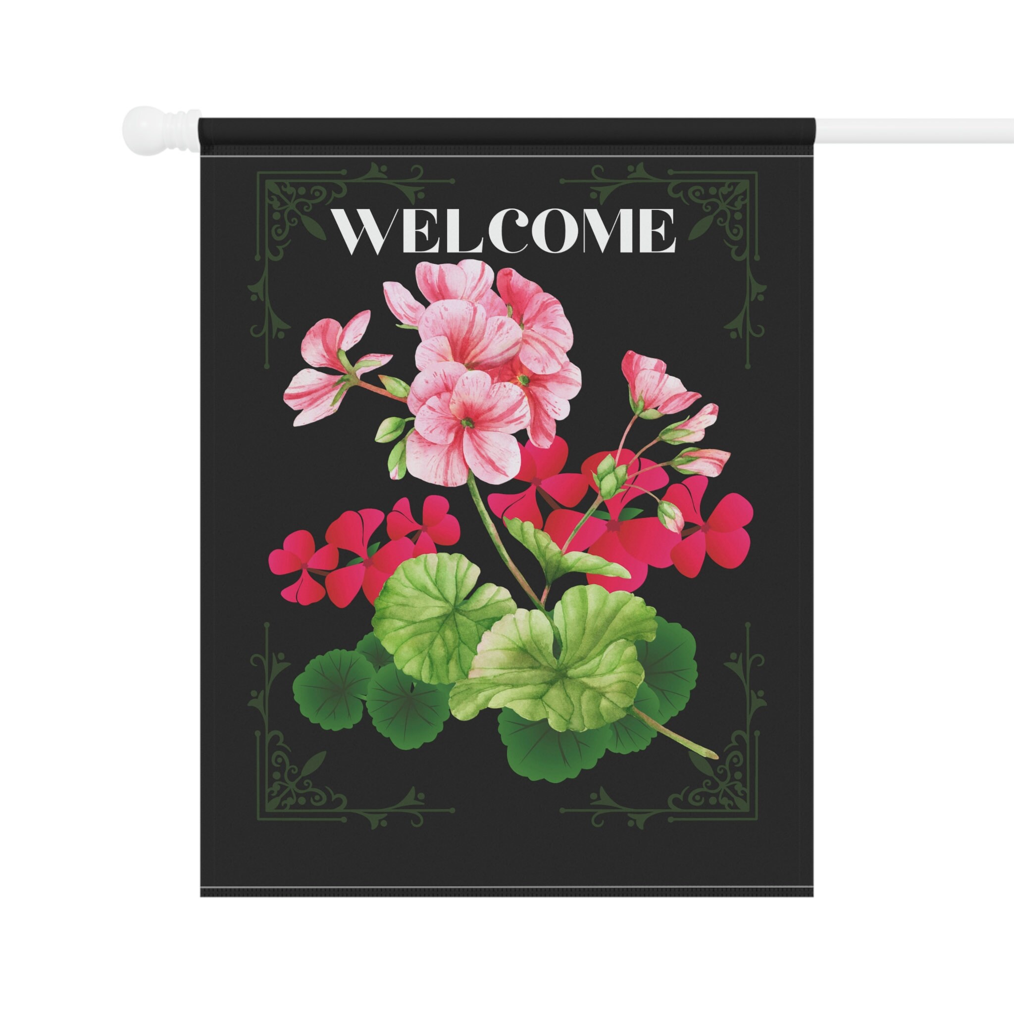 Geranium Flowers Welcome Garden & House Banner - Etsy
