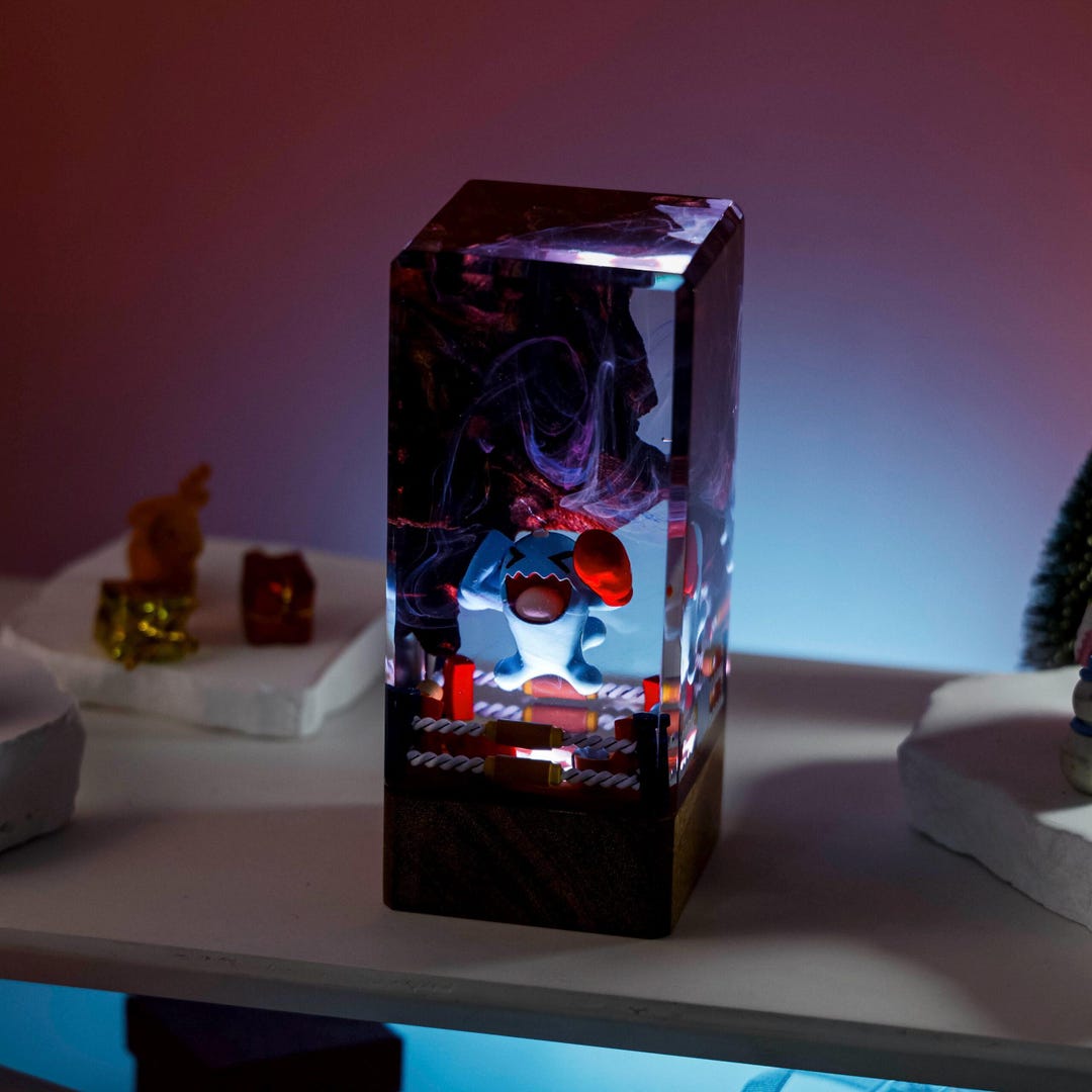 Wobbuffet Pokemon Resin Diorama Lamp, Psychic Type Pokemon Art Night ...